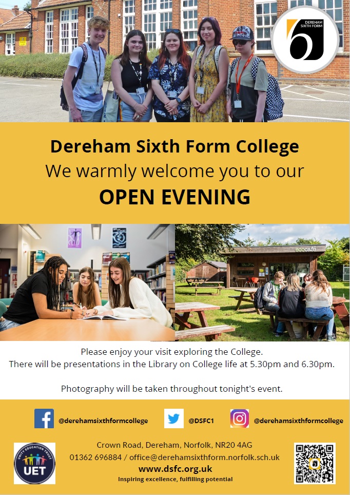 OPEN EVENING | Dereham 6 Form College